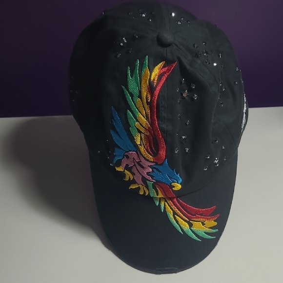 Accessories | Susan Fixel Swarovski Black Colorful Embroidered Eagle ...